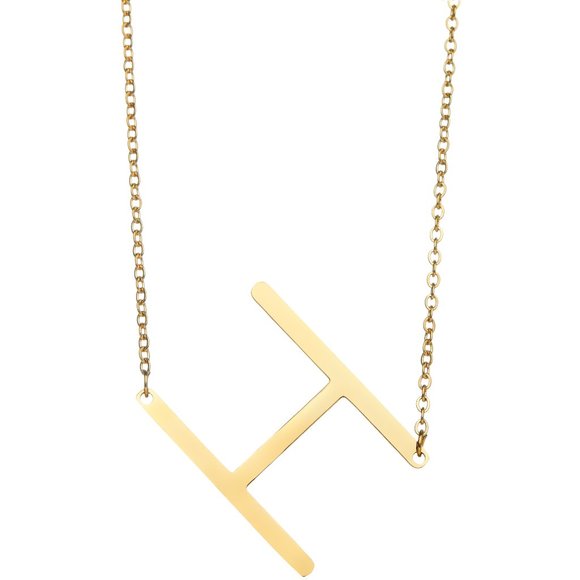 Jewelry | Letter H Pendant Necklace In Stainless Steel | Poshmark